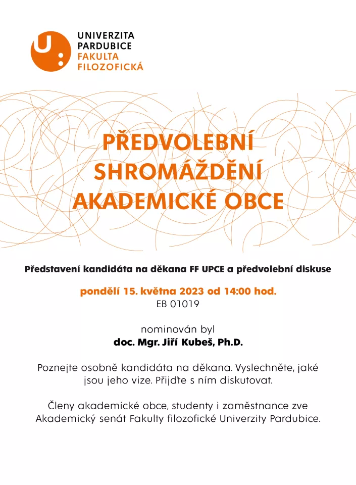 Pozvánka na zasedání AS FF UPCE | Univerzita Pardubice